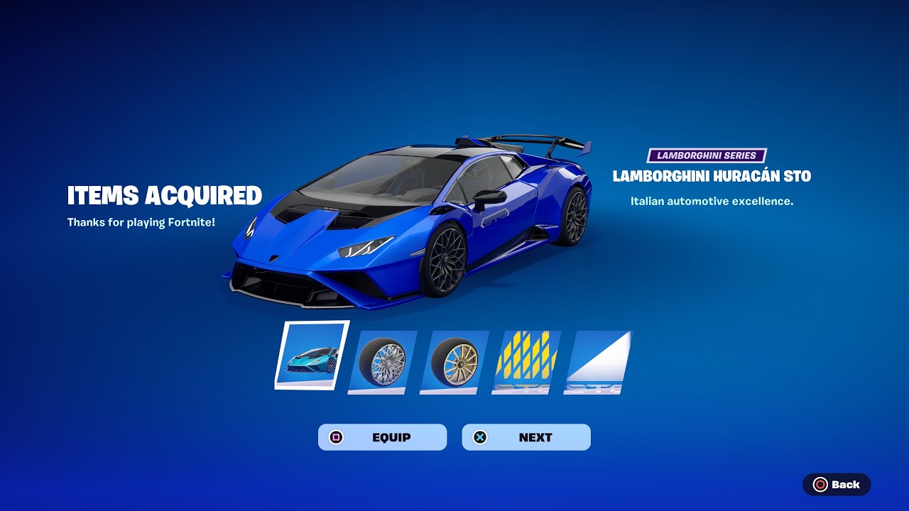 How To Get Lamborghini Huracan STO Car Bundle For FREE! (Fortnite ...