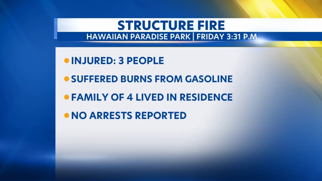 Arson fire in Hawaiian Paradise Park leaves 3 hospitalized - YouTube