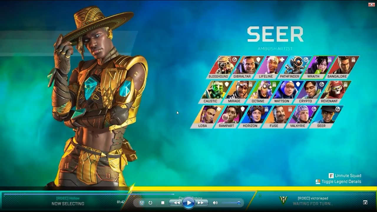 SEER Character Selection Quotes - Apex Legends - YouTube