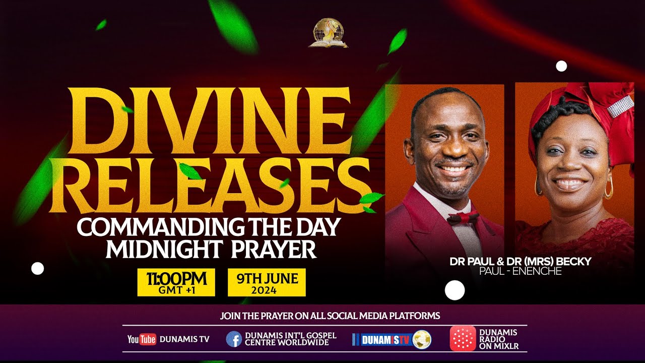 MID-NIGHT PRAYER COMMANDING THE DAY-DIVINE RELEASES. 09-06-2024 - YouTube
