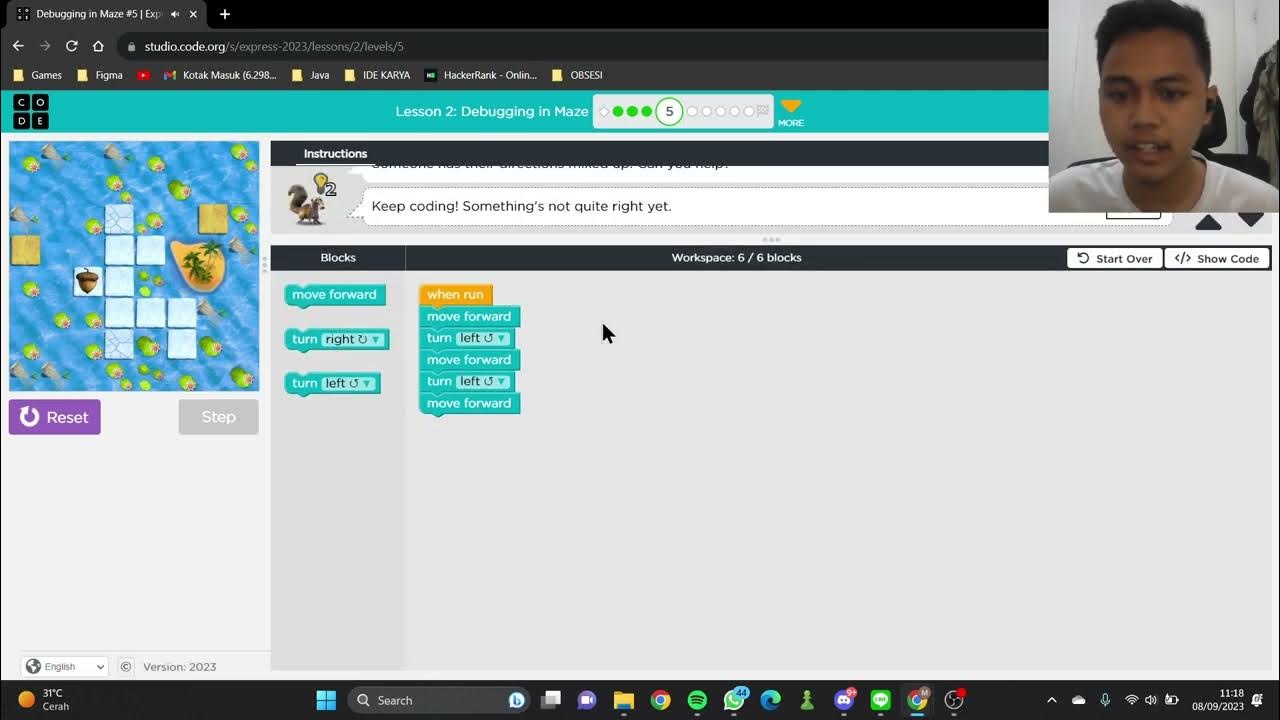 Code Org Express Course Walkthrough Indonesia - Lesson 2 - YouTube