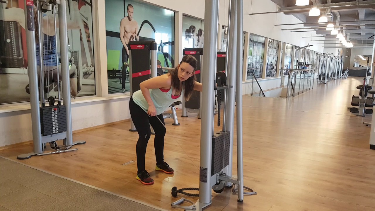 Кик бек с кабел (cable kick back) - YouTube