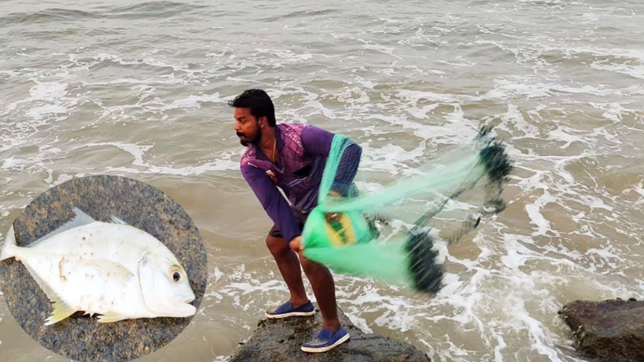 Amazing Big Cast Net Fishing - Traditional Net Catch Fishing in The sea ...