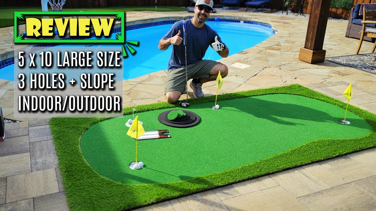Improve Your Golf Game: 5x10ft Golf Putting Green Mat Review - YouTube