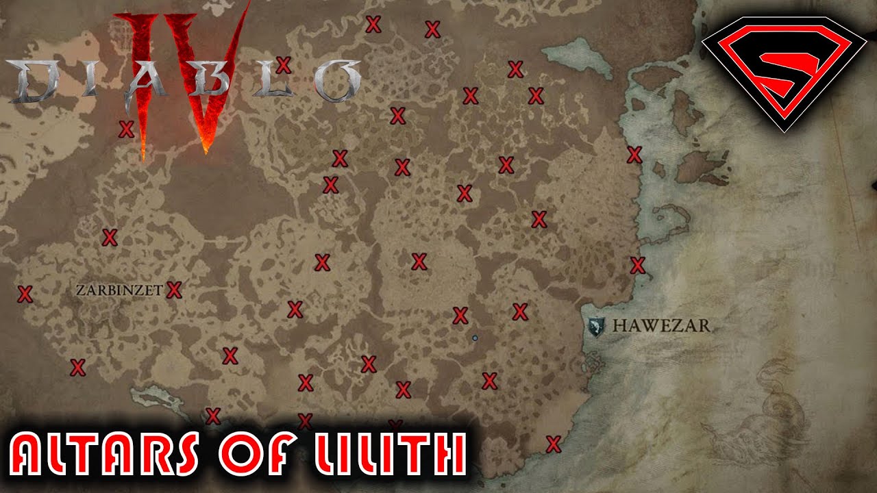 DIABLO 4 ALL 34 ALTARS OF LILITH IN HAWEZAR - YouTube