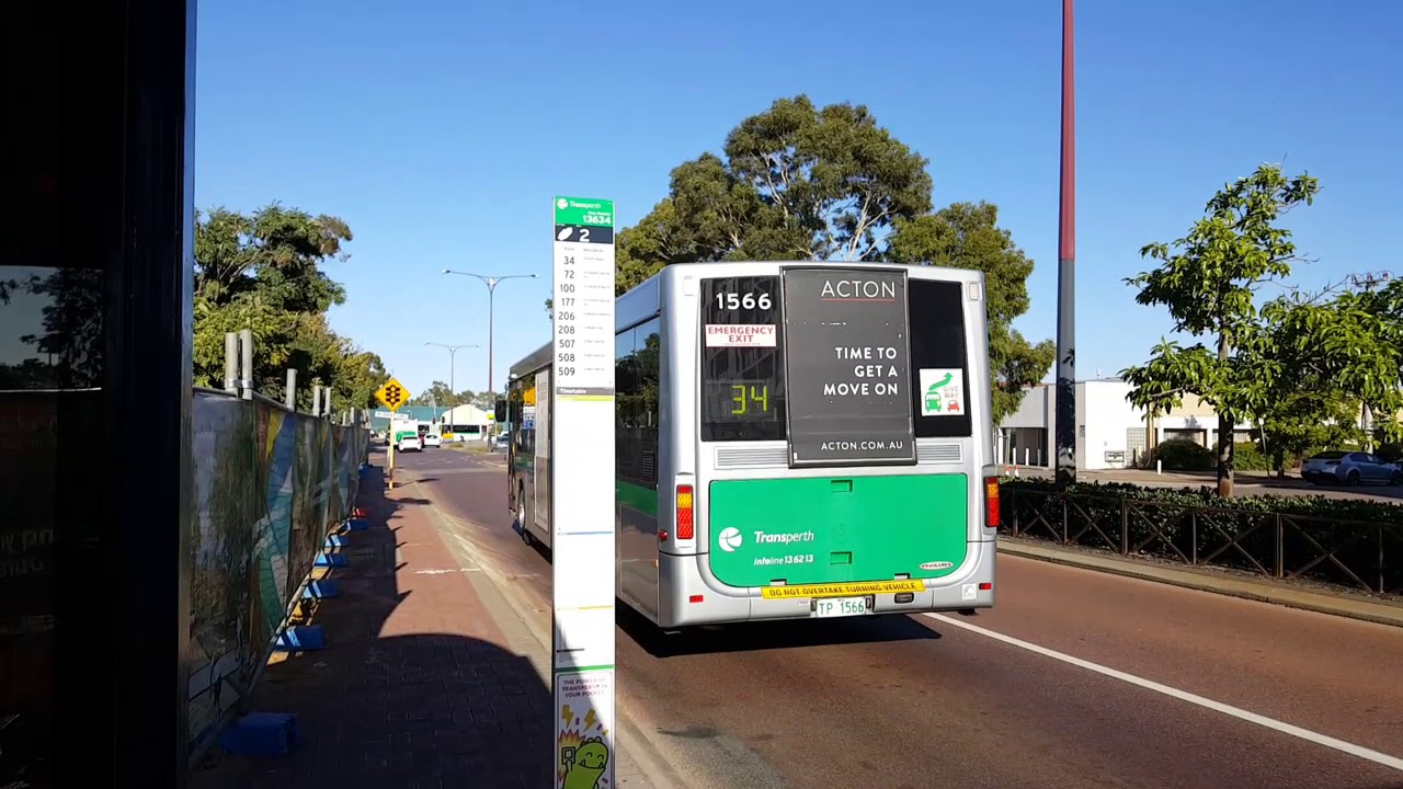 Transperth Mercedes-Benz O405NH (Volgren CR225L) TP1566 Departs Stop ...