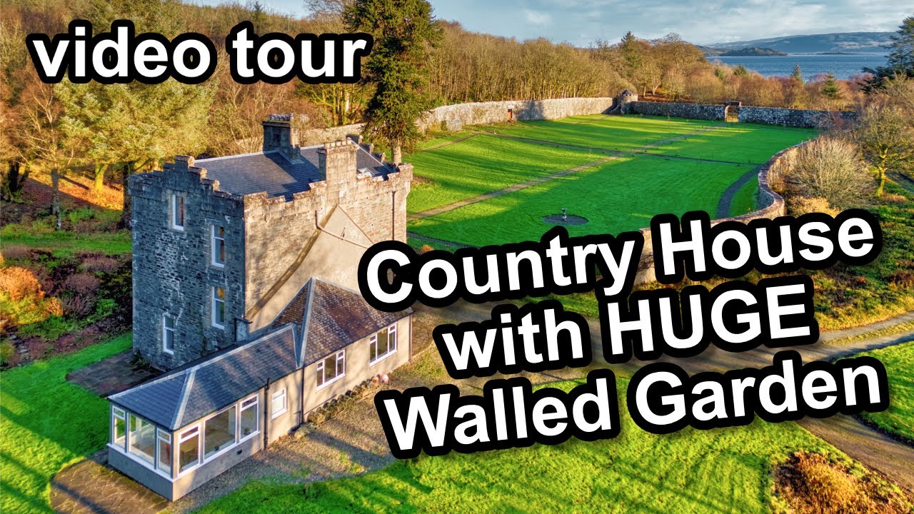 Video Tour of Scottish Castle House with huge Walled Garden and Coach ...