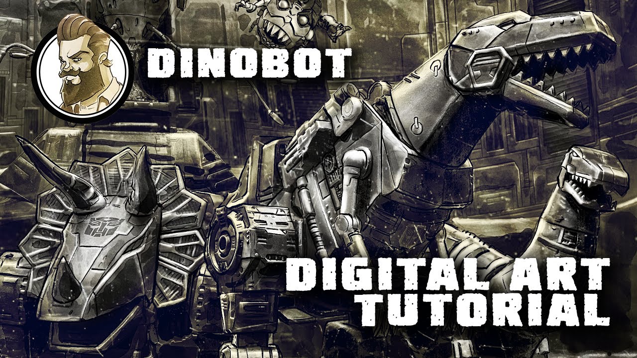 Ham-Man Draws - Dinobot Digital Art Tutorial - YouTube