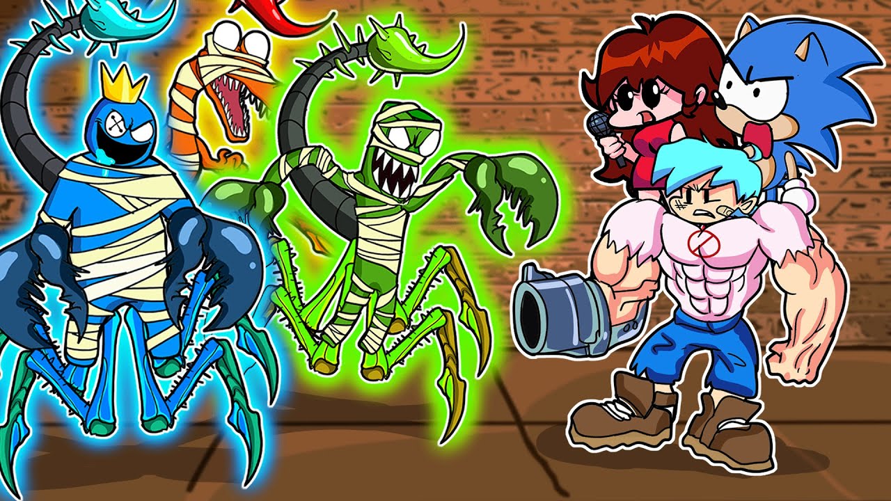 Rainbow Friends Roblox and Friday Night Funkin Boyfriend | Tales of the ...