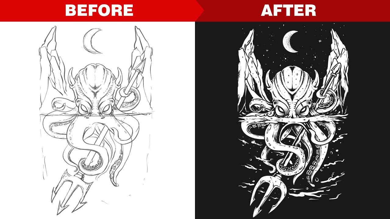 The Dark Octopus | Daily Drawing Vector Art #1 #octopus #darkart # ...