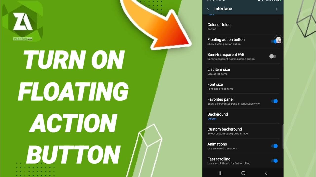 How To Turn On Floating Action Button On ZArchiver App - YouTube