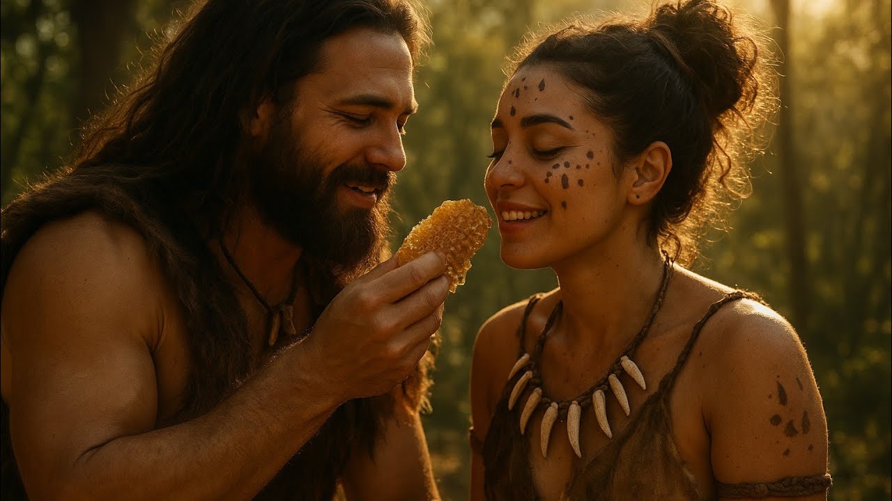 First Taste of Love: Caveman Romance 🍯 ️#RomanticStory # ...
