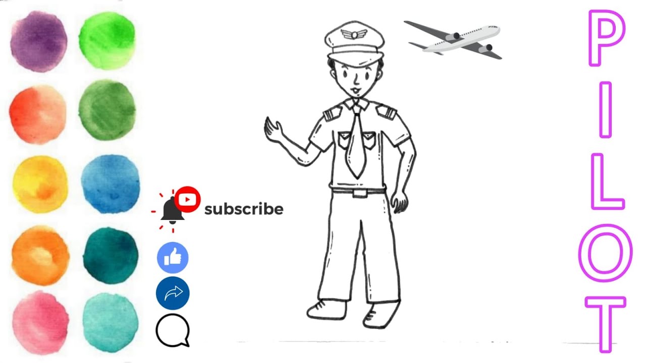 How to Draw Pilot | Easy & Simple Drawing of Pilot For Everyone ...