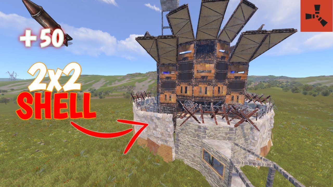 2x2 Shell base desing rust l bunker whit open core - YouTube