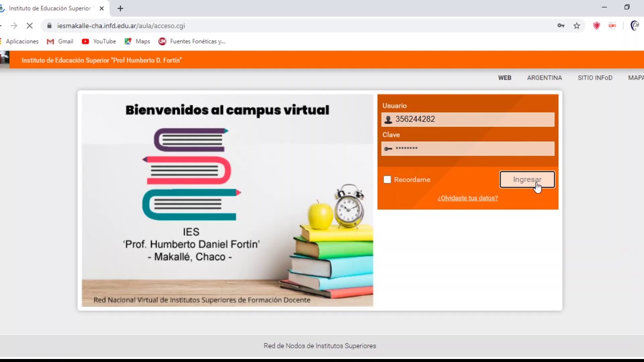 Cómo ingresar al campus virtual por primera vez. - YouTube