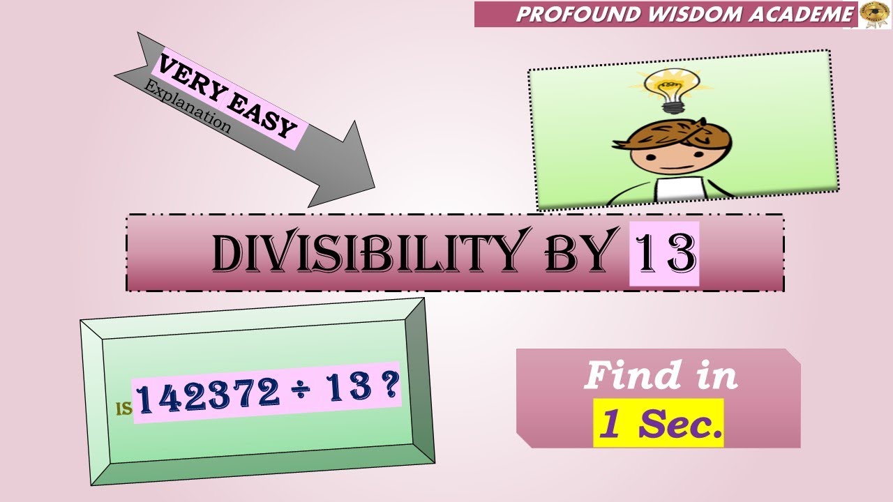 Divisibility by 13 REVEALED in Simple Steps - YouTube