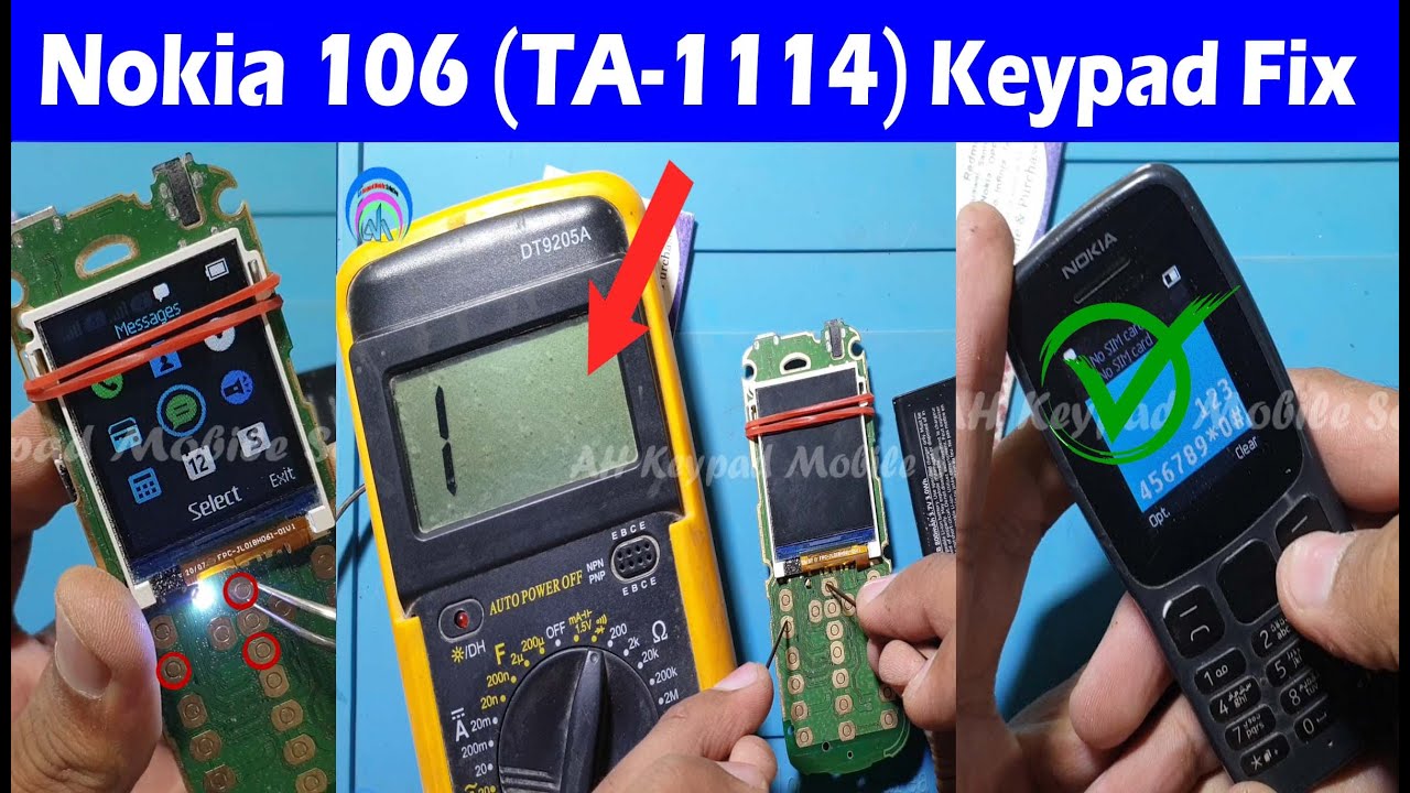 Nokia 106 Call, UP, Down Button Not Working Ways Jumper - YouTube