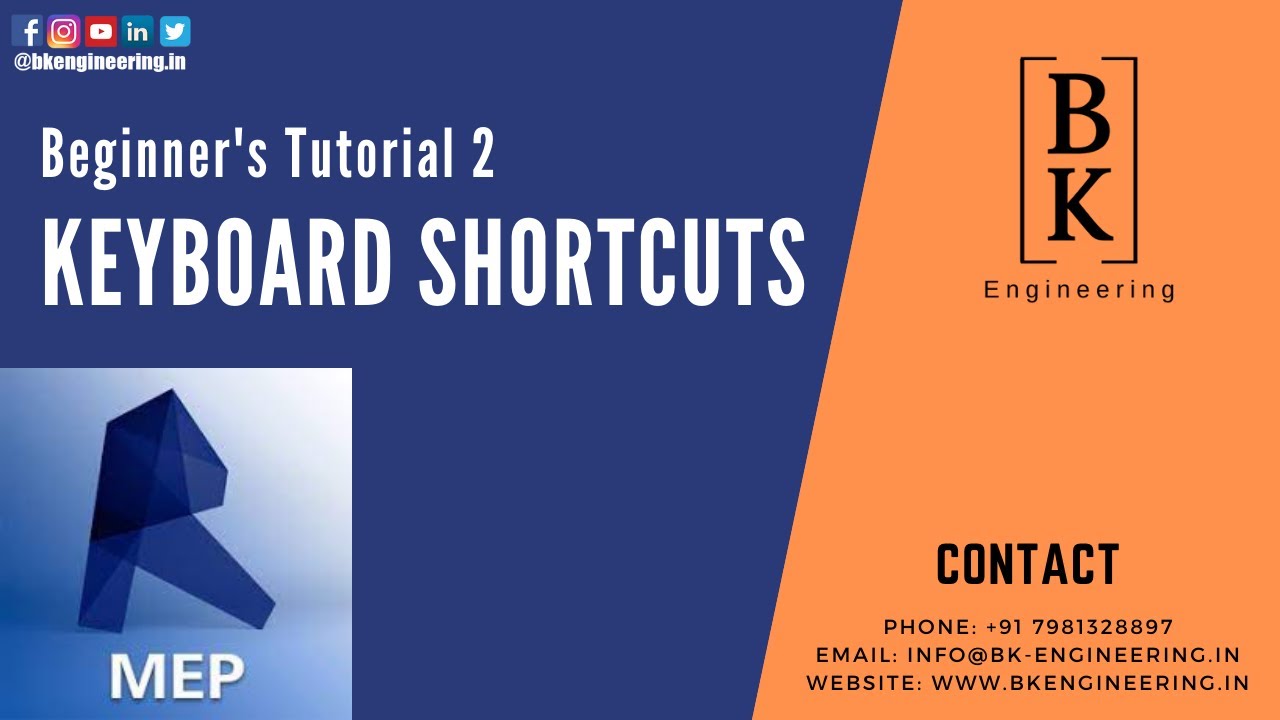 Keyboard Shortcuts in revit Mep|Revit MEP tutorial|BK Engineering - YouTube