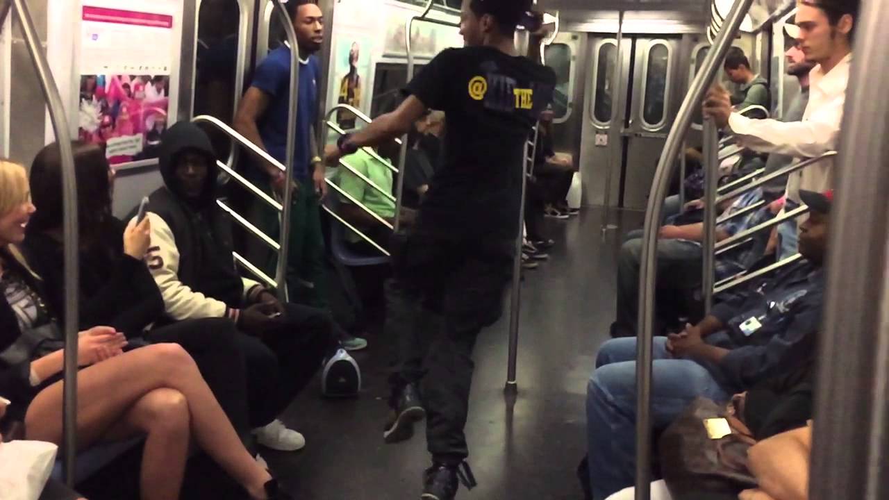 Slo-mo dancers on NYC subway #1 - YouTube