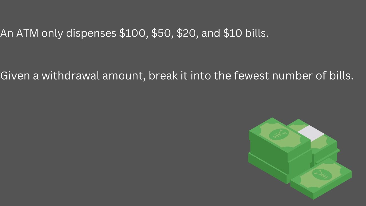 22. 💰 Python Practice | ATM Withdrawal Program | For Loops & Modulus to Get Fewest Bills! - YouTube