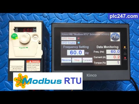 HMI Kinco "Modbus RTU" Schneider ATV312 Tutorial - YouTube