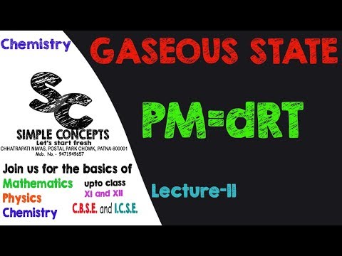 Lec 11 | Gaseous State | PM=dRT Different Form of Ideal Gas Equation ...
