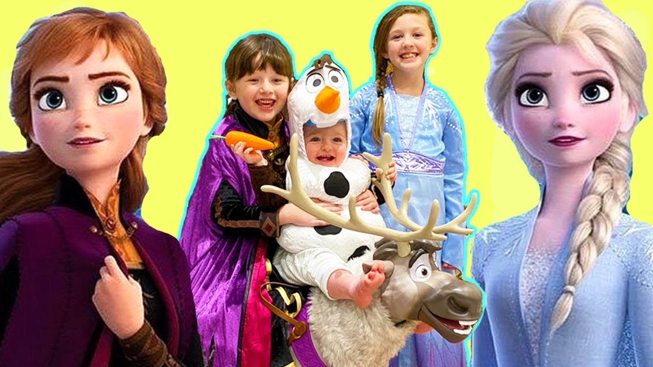FROZEN 2 Costume Runway Show featuring Elsa Anna Olaf Sven costumes ...