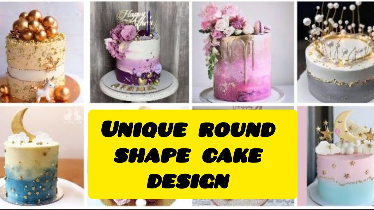 Unique round shape cake design/ Simple cake design ideas/ Beautiful ...