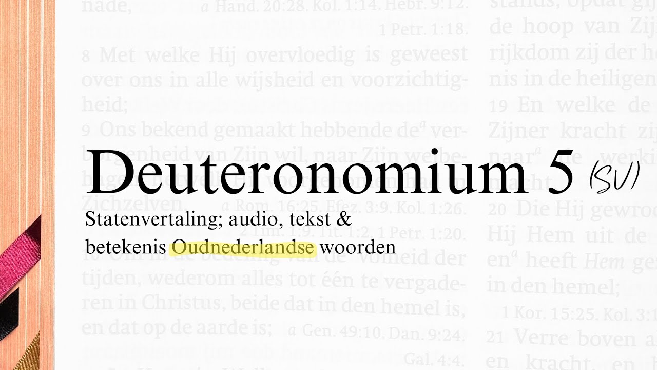 Deuteronomium 5 / Bijbel (SV) / Statenvertaling / The Dutch equivalent ...