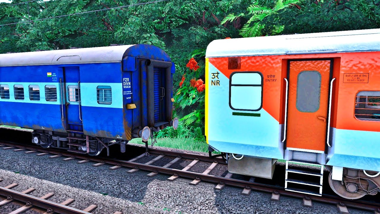 LHB RED COUPLING ICF BLUE COACH I BUMPY RAILROAD I RAILWORKS 3 I INDIAN ...