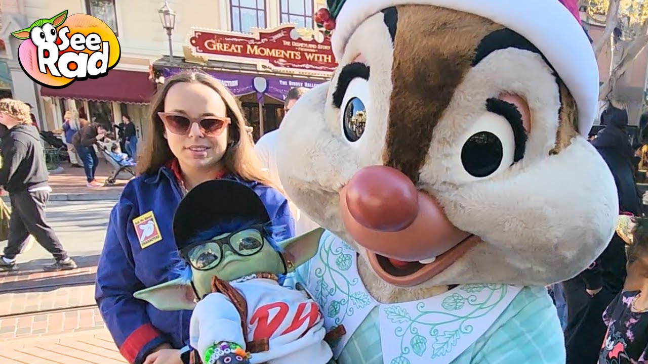 Dale Tries To Keep Grogu Fisher At Disneyland - YouTube
