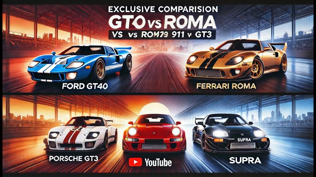 Exclusive comparison between the Ford GT40, Ferrari Roma, Porsche 911 ...