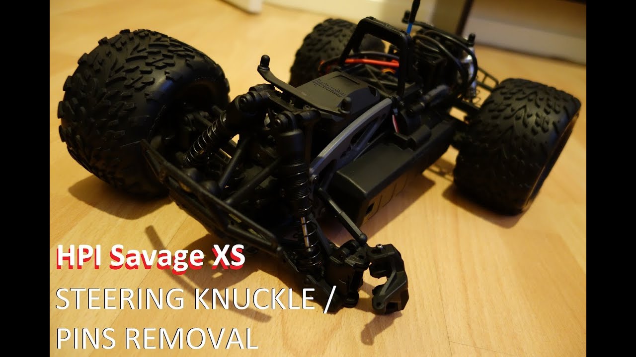How to: Remove - HPI Savage XS RC - Steering Knuckle Pins - YouTube