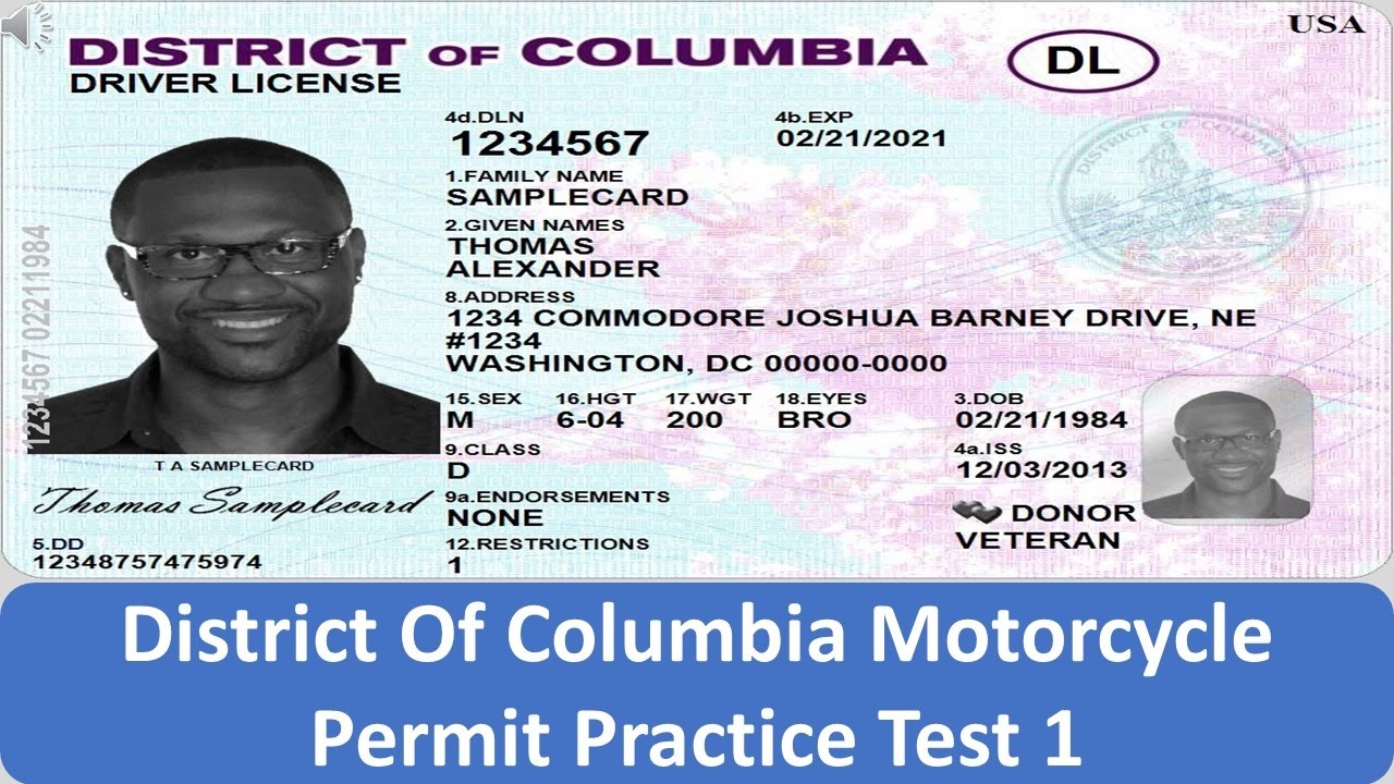 District Of Columbia Motorcycle Permit Practice Test 1 - YouTube