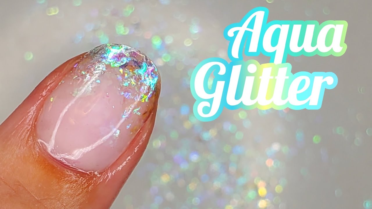 Polygel Nails: Blue Glitter Fade with my Polygel Kit - YouTube