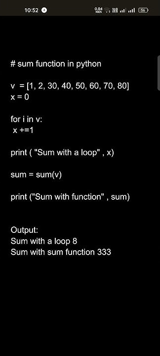 sum() function in python - YouTube