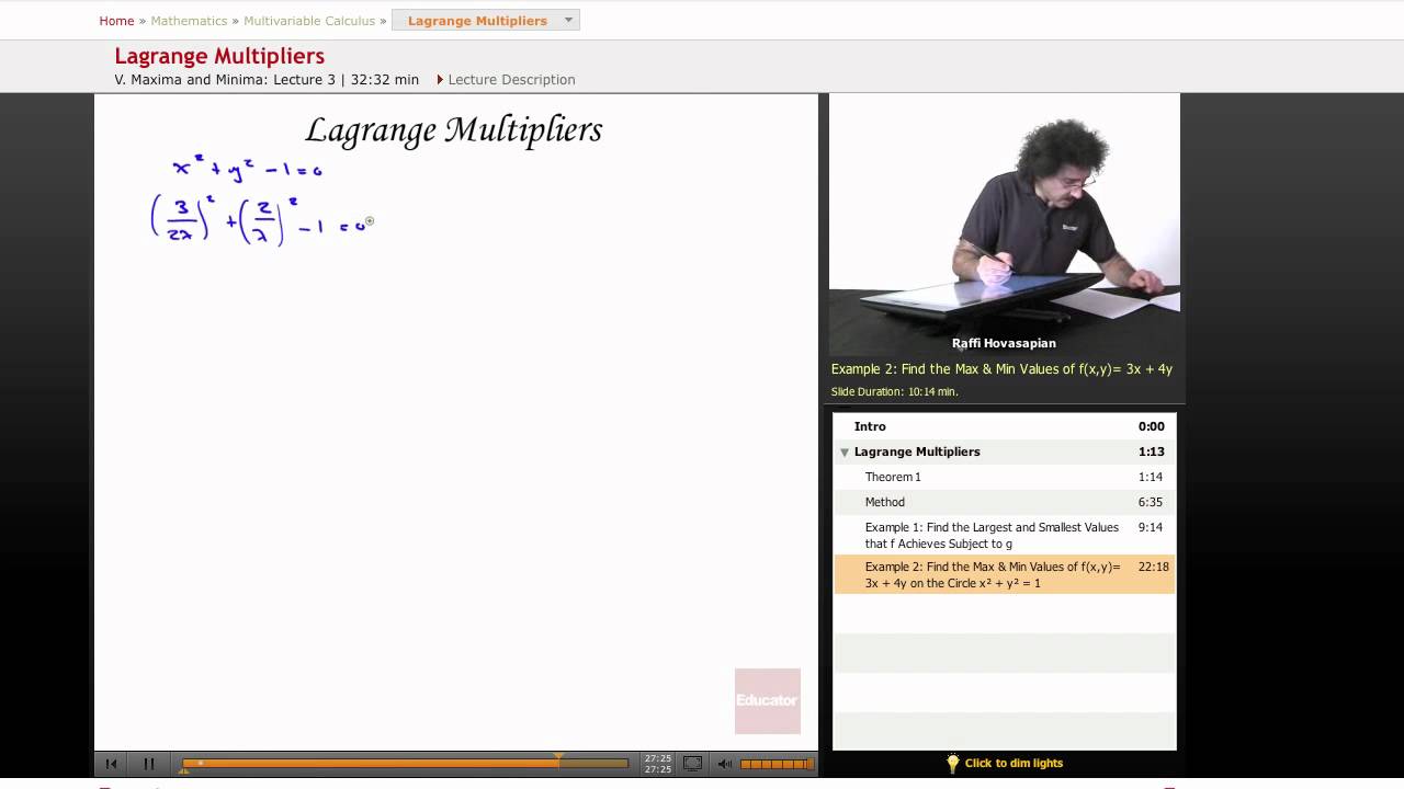 Multivariable Calculus - Lagrange Multipliers, Part 1 - YouTube