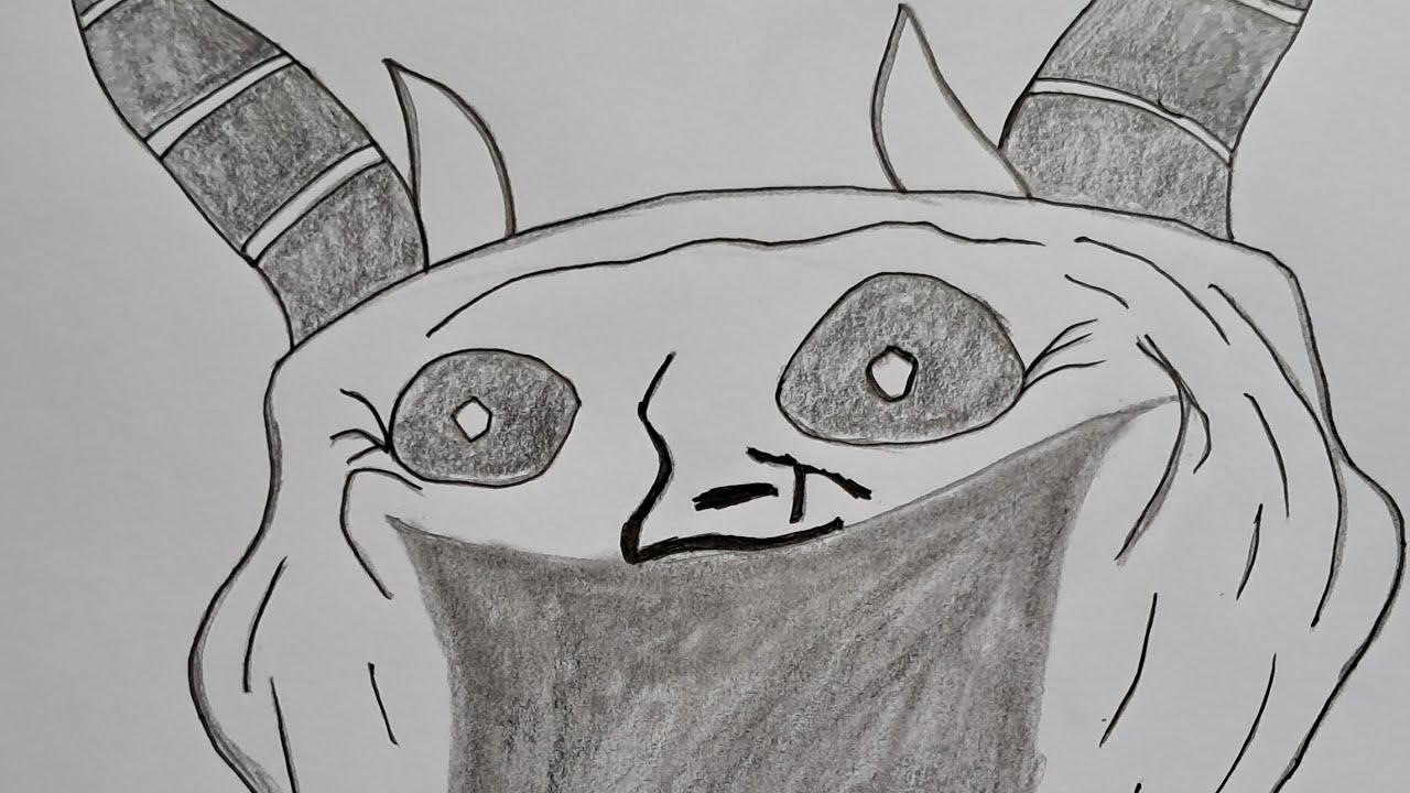 How to draw scary troll face step by step | creepy drawing tutorial ...