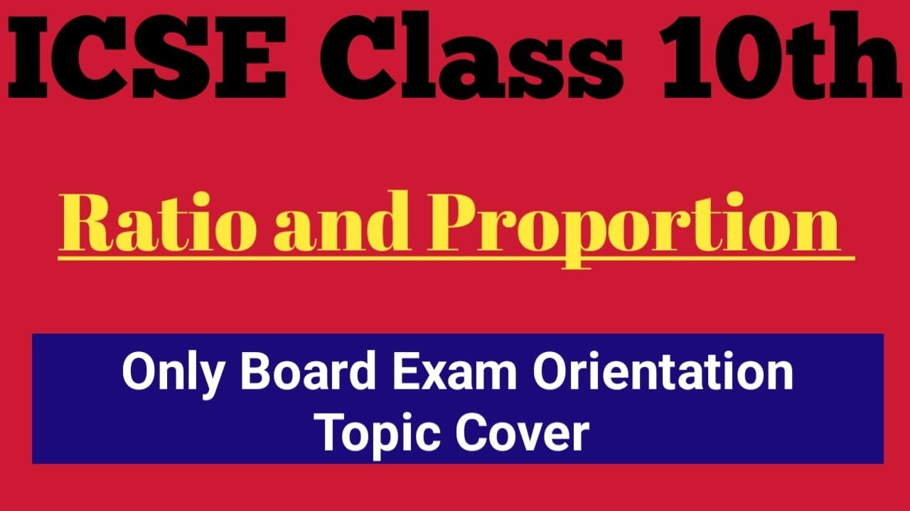 Ratio and Proportion ICSE 10th class - YouTube
