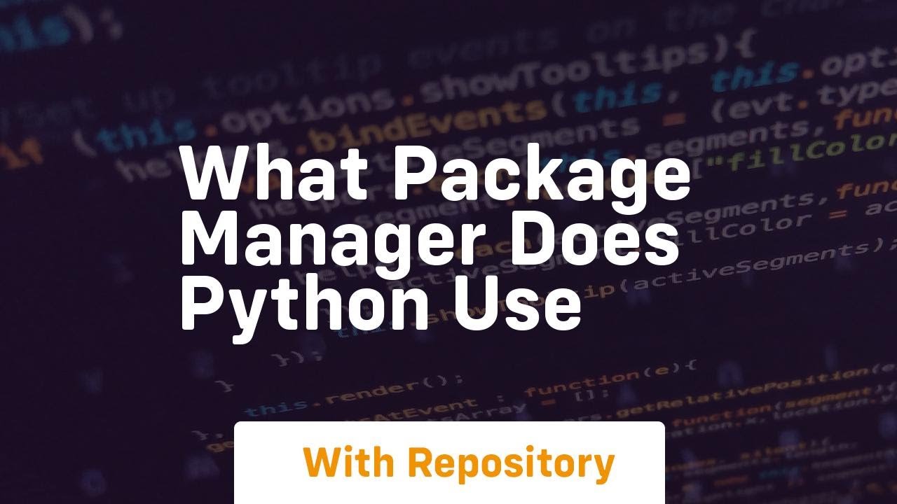 what package manager does python use - YouTube