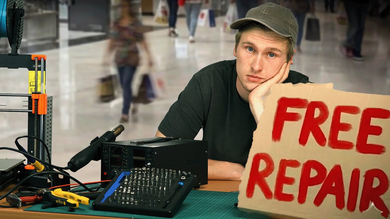 I Tried Offering FREE REPAIRS on Black Friday in a Shopping Mall - YouTube