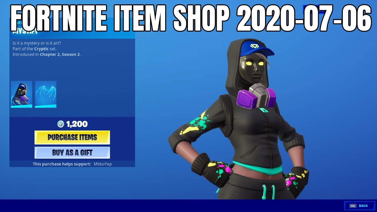Mystify skin is back - Fortnite Item Shop (2020-07-06) - YouTube