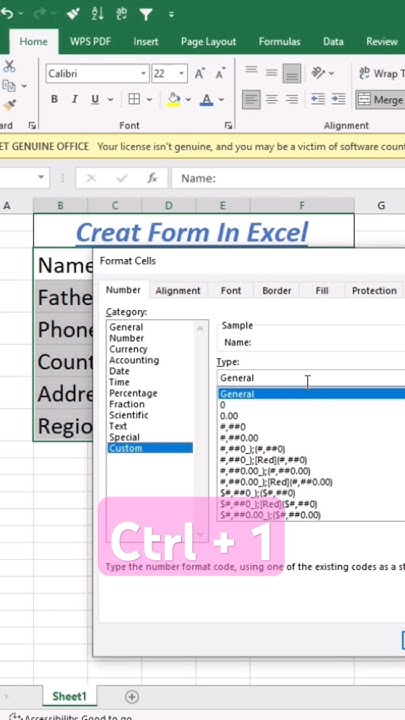 How to create form in excel#excel #exceltutorial#viralvideo #tranding ...