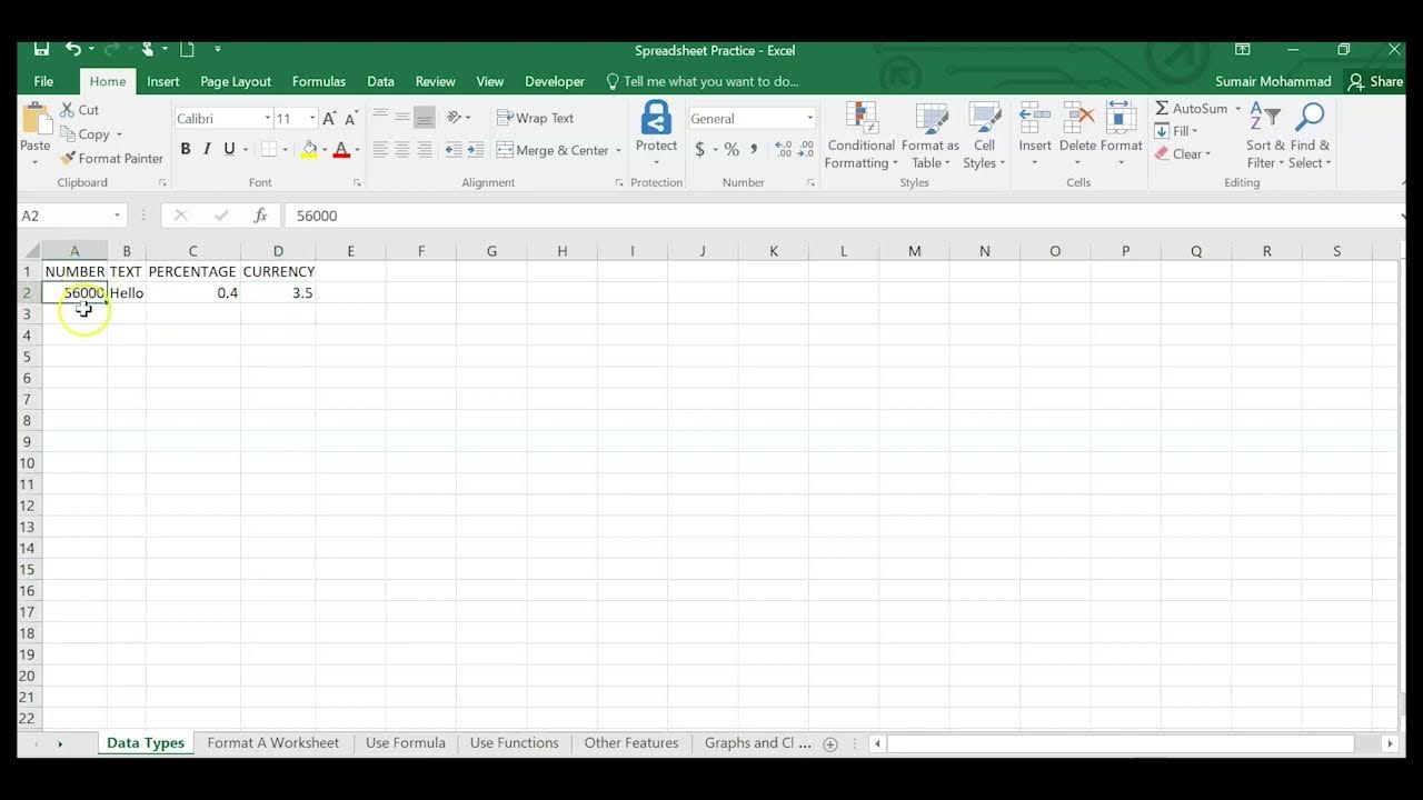 Spreadsheet Skills (1/7) Data Types in EXCEL [Edexcel iGCSE ICT] - YouTube