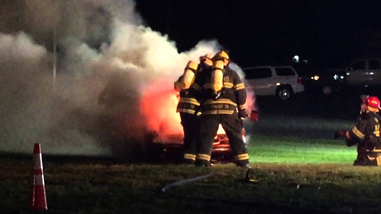 Red Hill Fire Company Fire Prevention 2015 Car Fire Part Two - YouTube