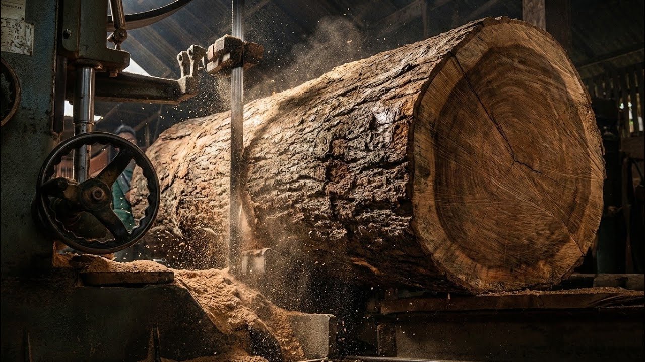 Cutting Down Giant Teak Trees - YouTube