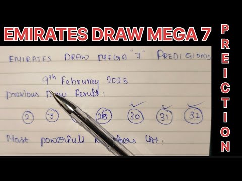 EMIRATES DRAW MEGA 7 PREDICTION IN ENGLISH | Upcoming Emirates draw ...