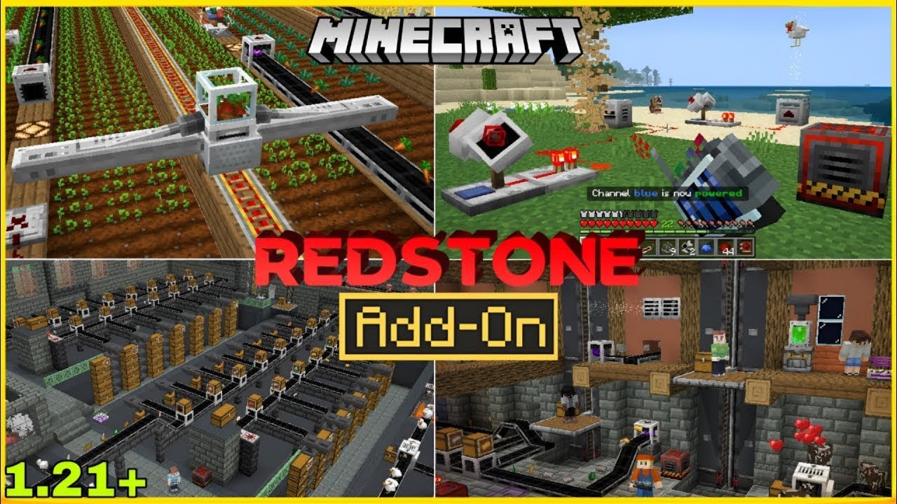 Redstone Addon - The best Redstone mod for MCPE 1.21.6 - YouTube