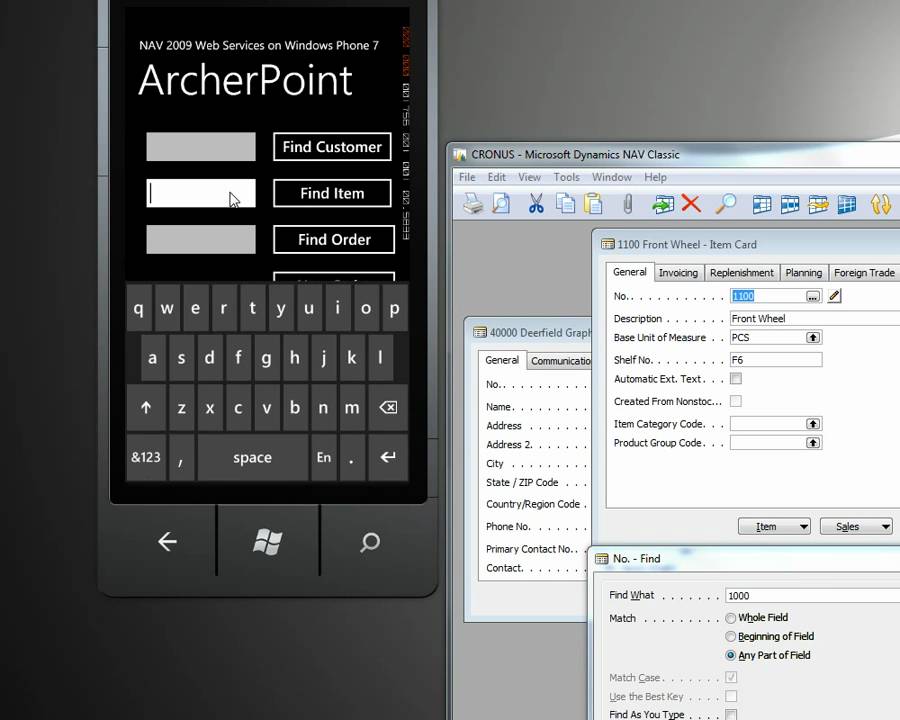 ArcherPoint - NAV 2009 Web Services and Windows Phone 7 - YouTube