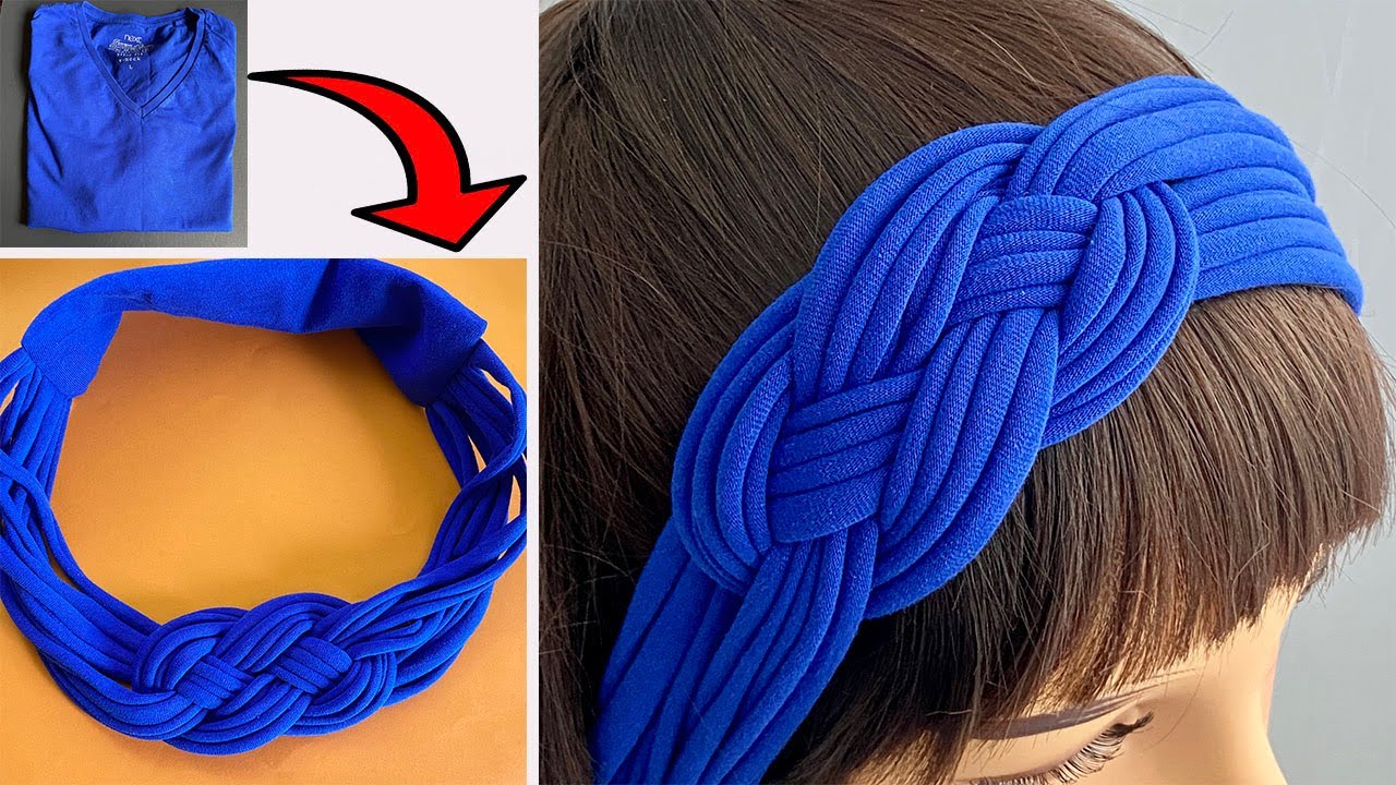 🤩DIY 🌹 Easy ways to make stylish headband from old T-shirts | Knot Headband | Turban Headband ...